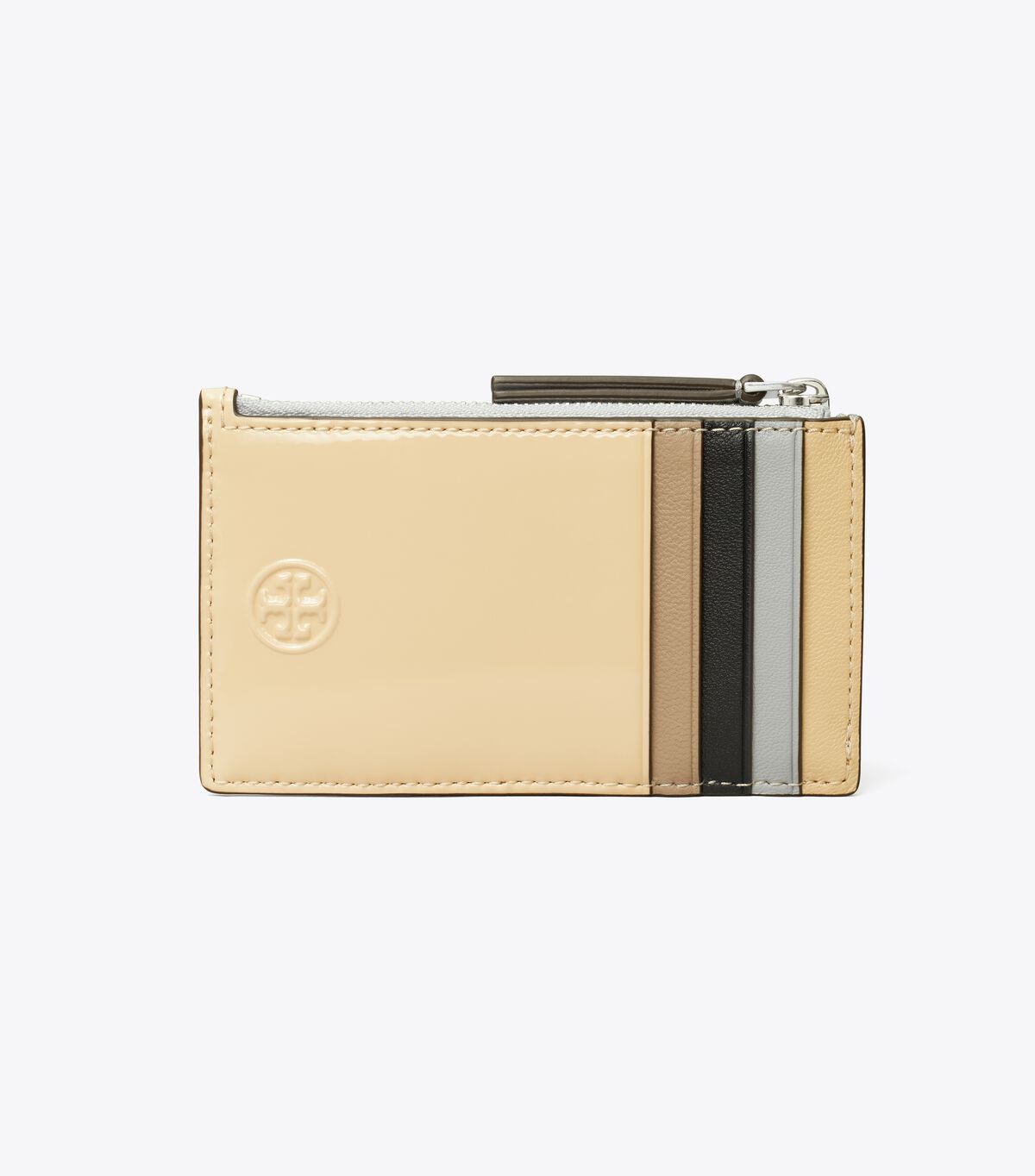 Fleming Soft Patent Piping Colorblock Zip Card Case | Handbags | Tory Burch