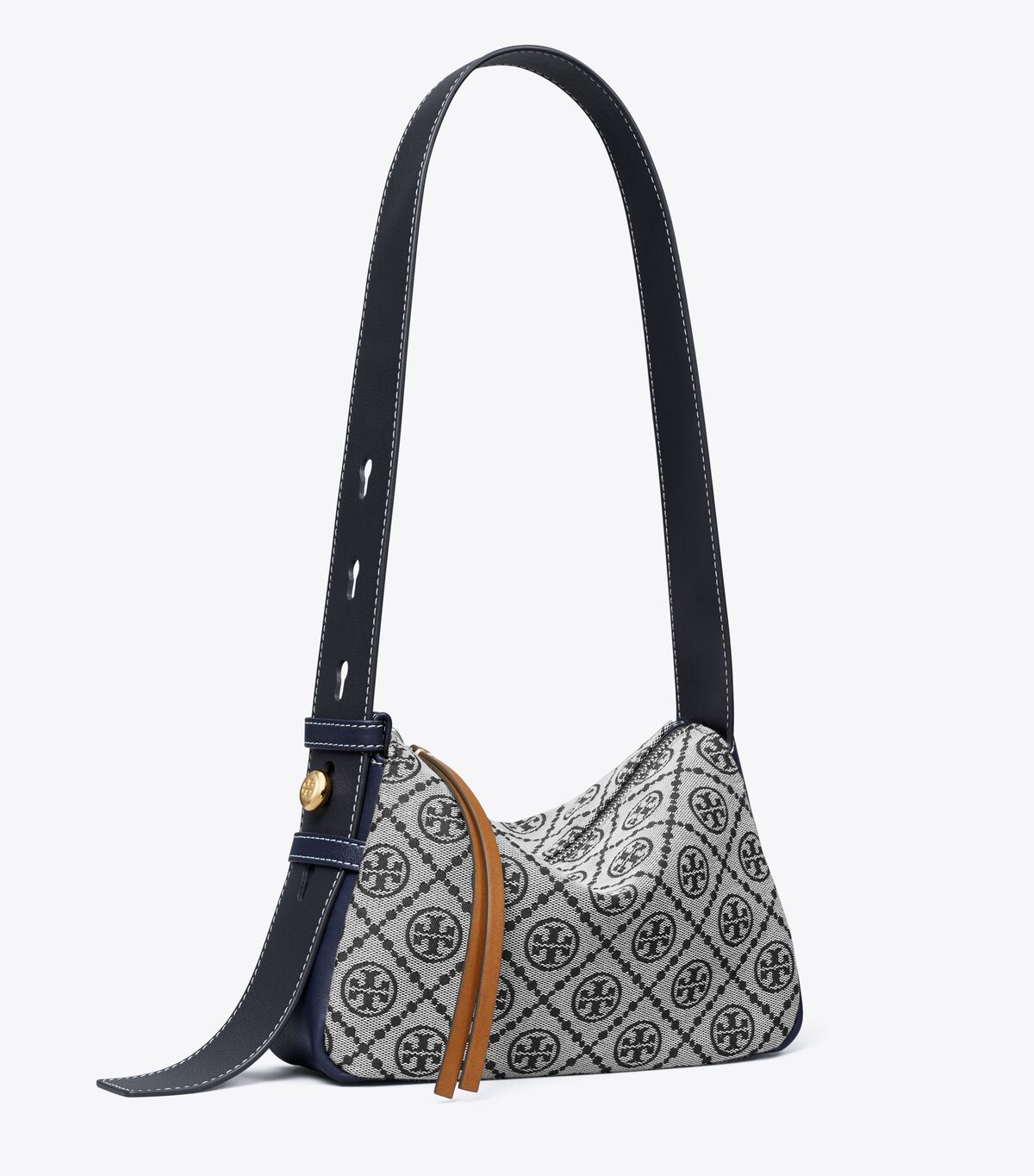 T Monogram Small Romy Shoulder Bag, Tory Navy | Tory Burch UAE