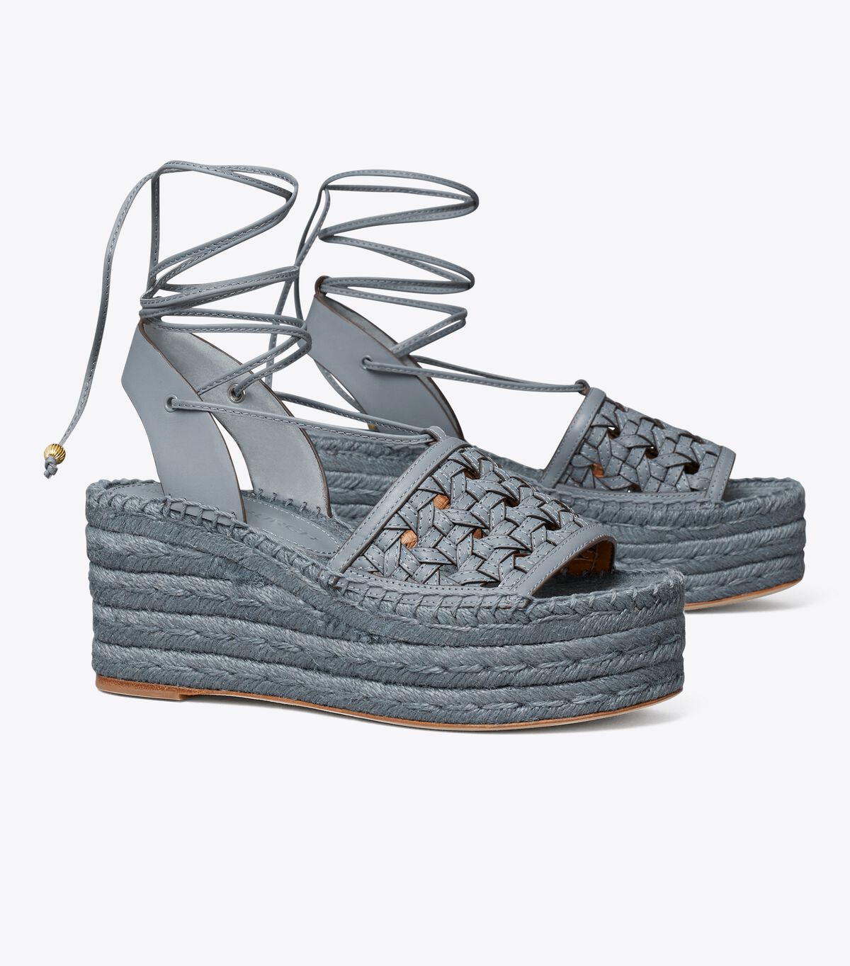 Basket-Weave Platform Espadrille, LIGHT BLUE | Tory Burch UAE