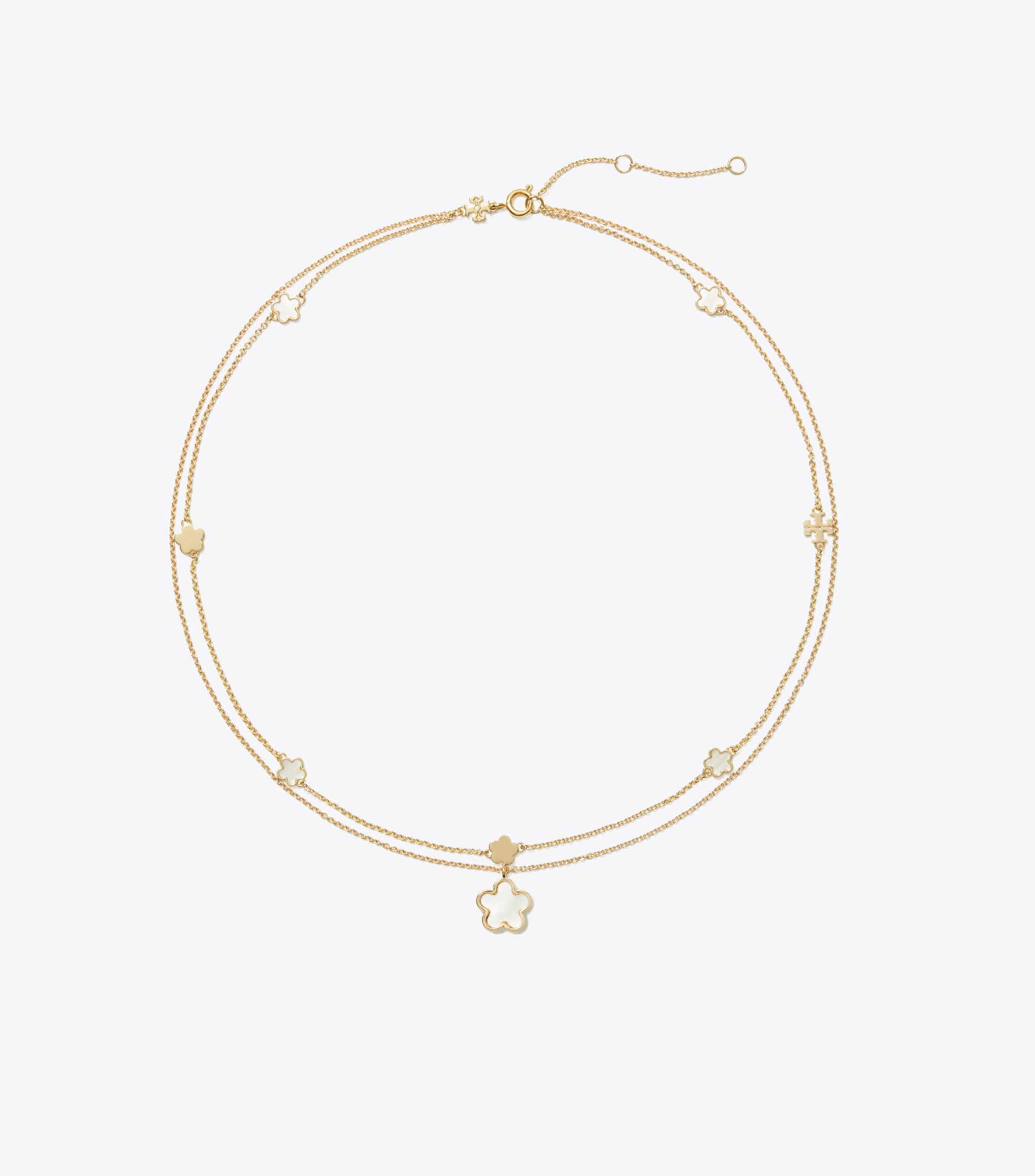 Forget Me Not Layered Pendant Necklace, Tory Gold / Mother Of Pearl ...