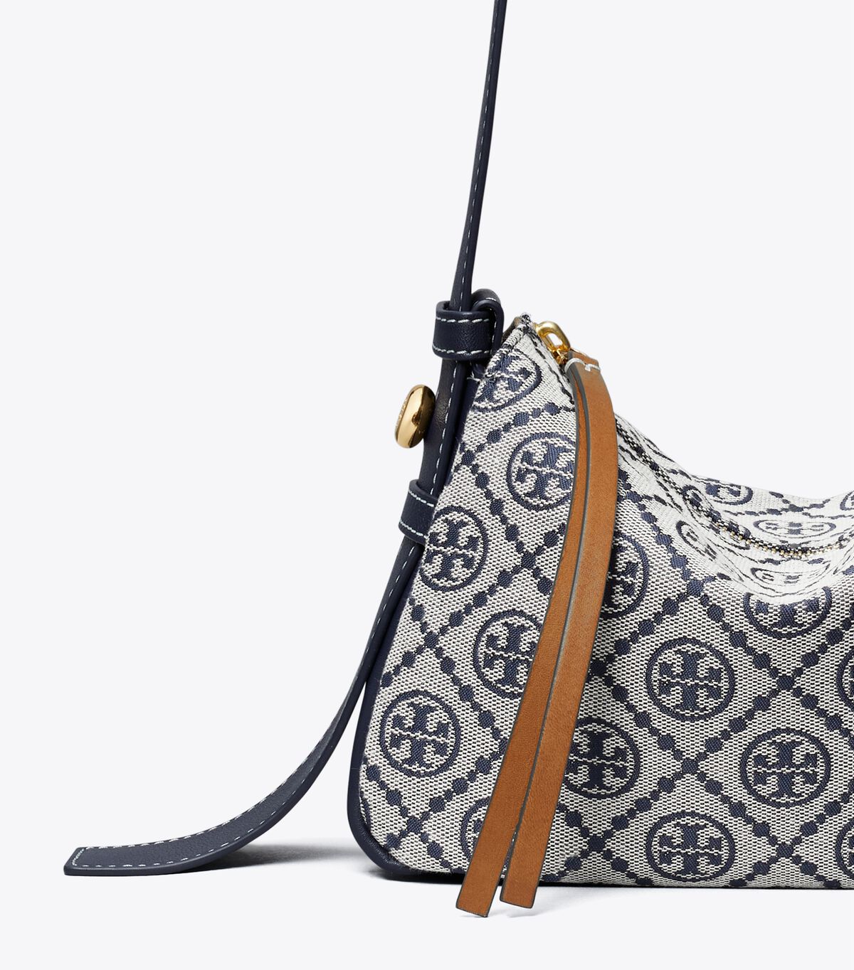 T Monogram Small Romy Shoulder Bag, Tory Navy | Tory Burch UAE