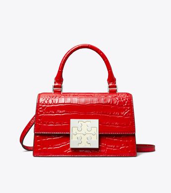 Bon Bon Croc Embossed Mini Top-Handle Bag | Handbags | Tory Burch